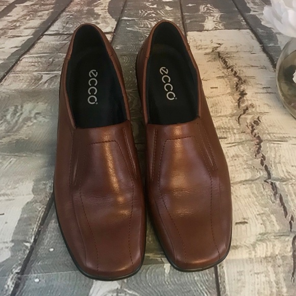Ecco | Shoes | Ecco Light Shock Point Brown Leather Clog Mules | Poshmark